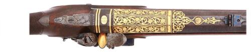 Ornate British Flintlock Single Shot Sporting Rifle by Bate