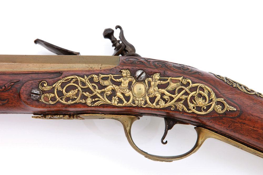 European Brass Barrel Flintlock Jaeger Rifle by Marder