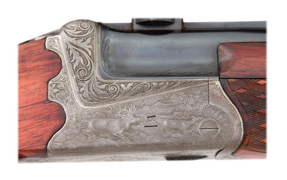 Exceptional Ludwig Borovnik Over Under Double Ejector Rifle