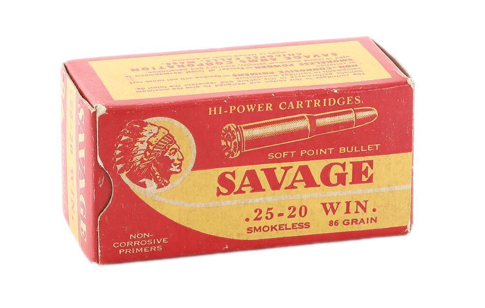 Collectible Box of Savage 25-20 Win. Cartridges