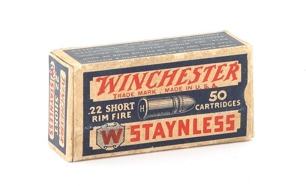 Vintage Box of Winchester Staynless 22 Short Cartridges