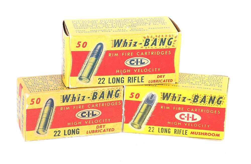 Collectible Boxes of Canadian Industries Limited Whiz-Bang 22 Cartridges