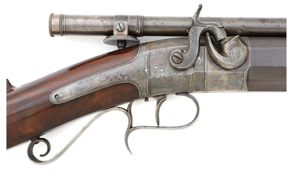Fine New York Percussion Bench Rest Target Rifle by Morgan James of Utica