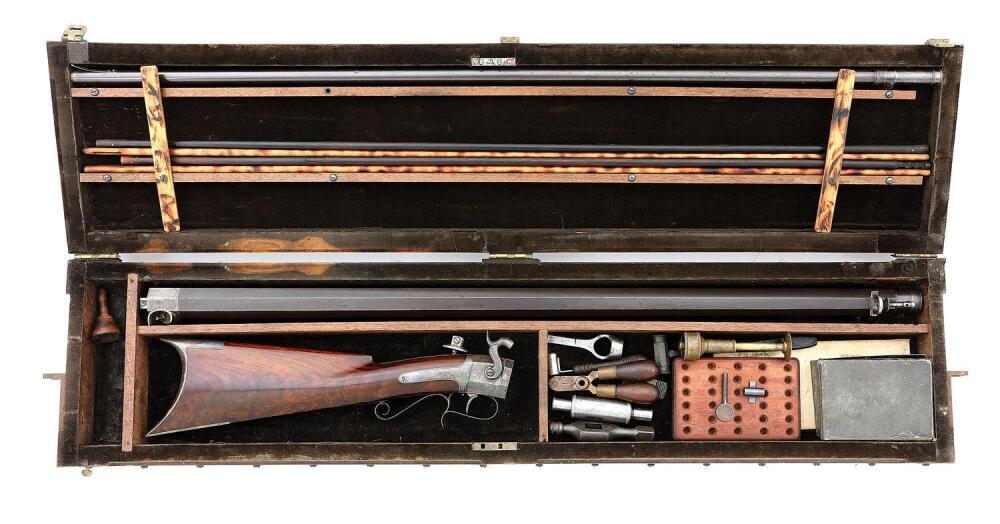 Fine New York Percussion Bench Rest Target Rifle by Morgan James of Utica