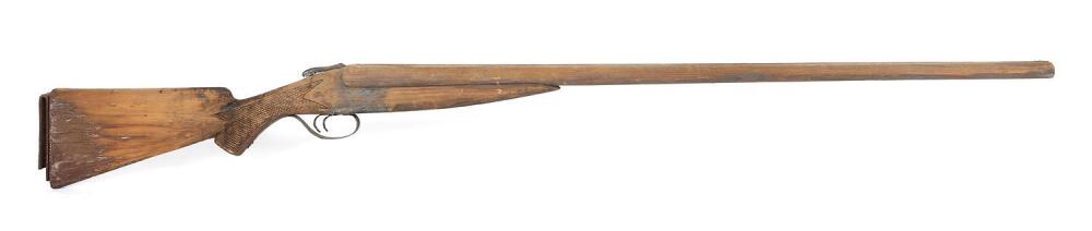 Large Antique Carved Wooden Hanging Shotgun Advertising Sign