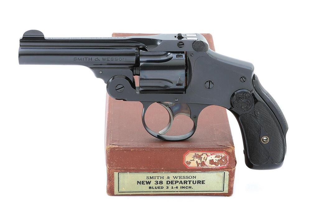 Smith & Wesson 38 Safety Hammerless Revolver with Original Box