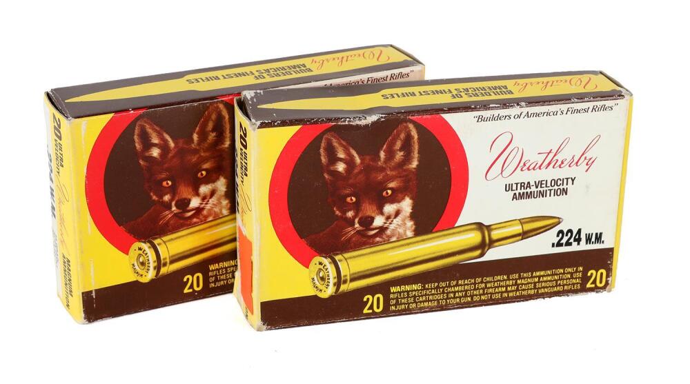 Lot of Collectible .224 Weatherby Magnum Ultra-Velocity Ammunition