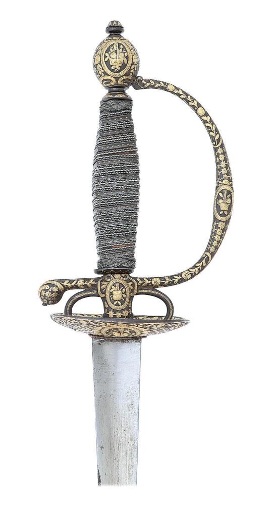 Ornate European Chiseled Steel Hilt Small Sword