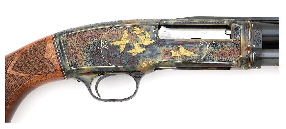 Superb Angelo Bee Engraved Winchester Model 42 Shotgun