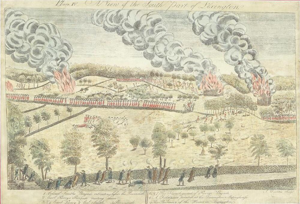 Lot of Four Battle of Lexington And Concord Prints