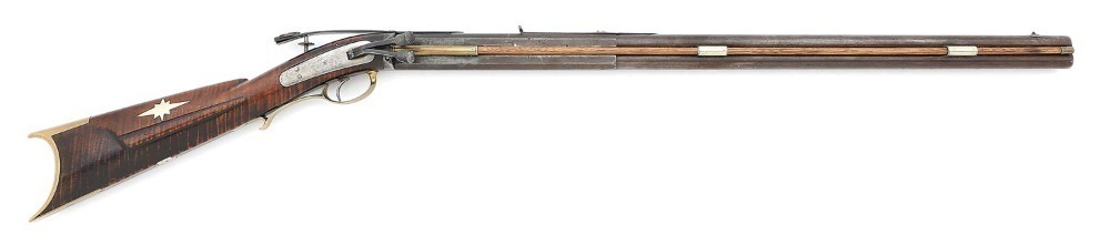 Attractive American Mule Ear Percussion Over Under Rifle