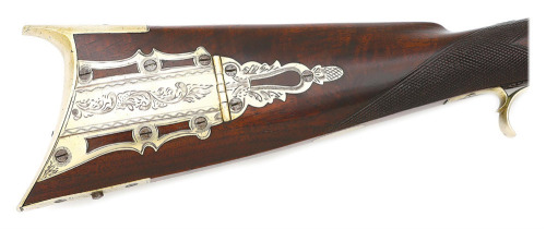 Philadelphia German Silver-Mounted Percussion Halfstock Sporting Rifle ...