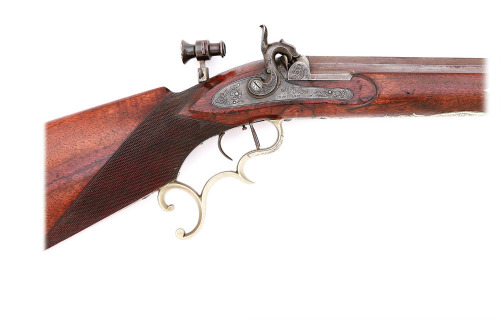 Philadelphia Percussion Halfstock Schuetzen Rifle by John J. Wurfflein