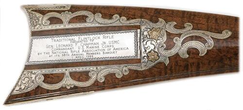 Exceptional Silver-Mounted NRA Presentation Flintlock Long Rifle by ...