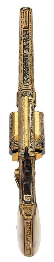 Exceptional Spanish Gold Damascened 38 Hand Ejector Revolver by ...