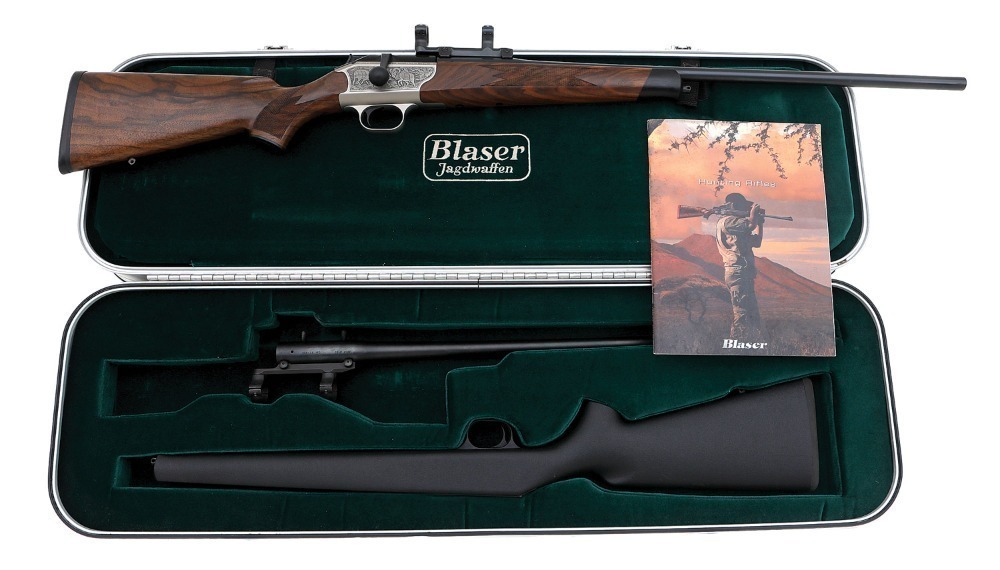 Blaser R93 Luxus Straight Pull Bolt Action Rifle Two Barrel Set with ...