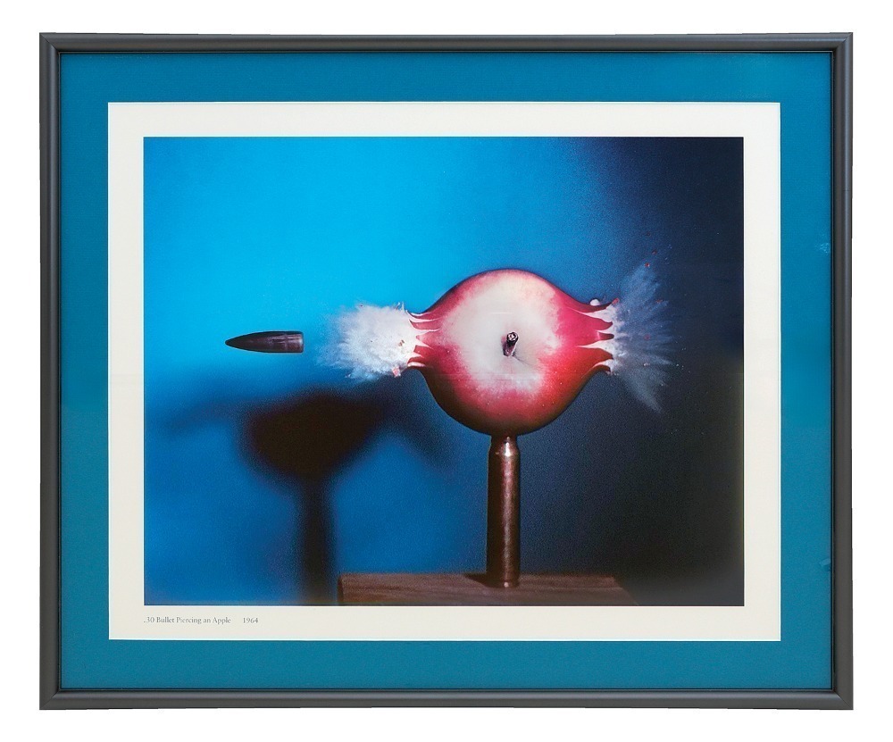 Rare Harold Edgerton 1964 Bullet Through Apple Photo Frame