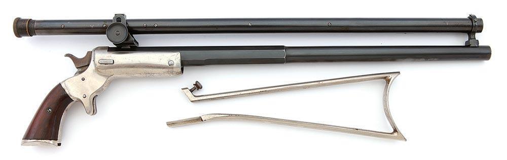 Excellent Stevens Hunters Pet Pocket Rifle No. 34 with Period Sidle ...